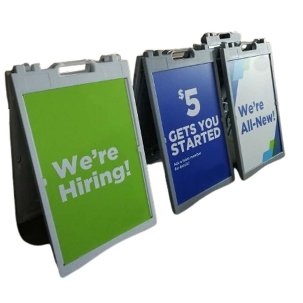 Plastic Signage A-Frame Double-Sided Poster Stand – Inkwell Promos Inc